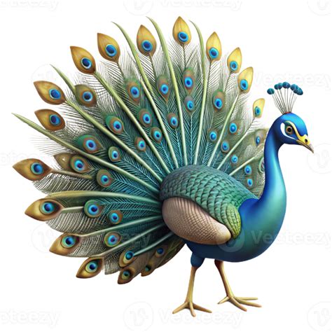 Beautiful Modern Peacock Displaying Feathers Detailed 57663232 Png
