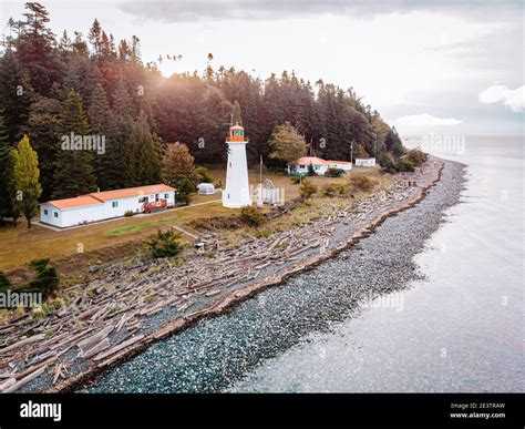 Île De Vancouver Canada Ancien Phare Historique De Lîle Quadra à