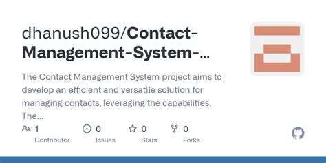 GitHub Dhanush099 Contact Management System Using Triply Linked List