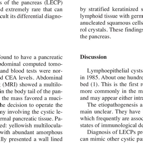 Macroscopic Examination Shows A Multiloculated Cyst Filled With