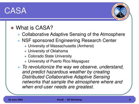 Ppt Casa Collaborative Adaptive Sensing Of The Atmosphere Nwrtpar National Weather Radar