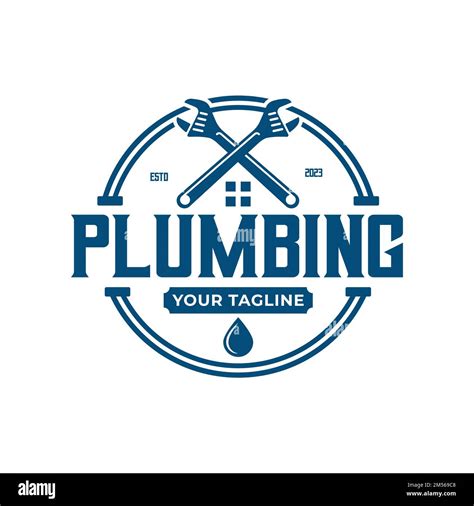 Plumbing Logo Template In Retro Or Vintage Style Plumber Logo For