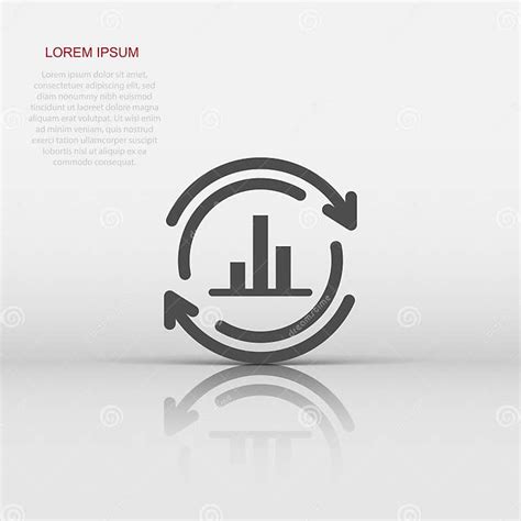 Growing Bar Graph Icon In Flat Style Increase Arrow Vector