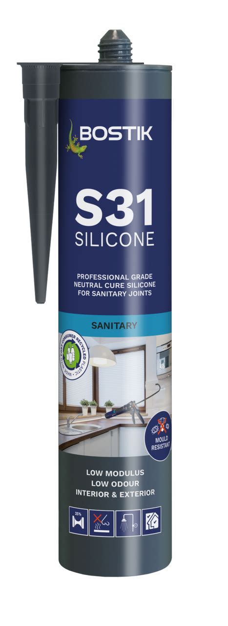 Bostik Pro Sealant S31 Sanitary Silicone Clear 310ml Howarth Timber