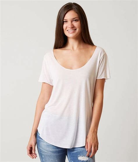 Bke Core Scoop Neck T Shirt Womens T Shirts In White Buckle Woman Booties Women T