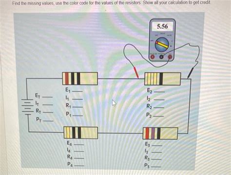 Solved Find The Missing Values Use The Color Code For The Chegg