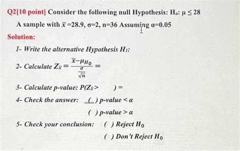 solved q2[10 point] consider the following null hypothesis