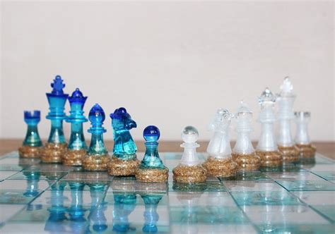 Resin Chess Set Ocean Themed Resin Chess Pieces With Board Etsy