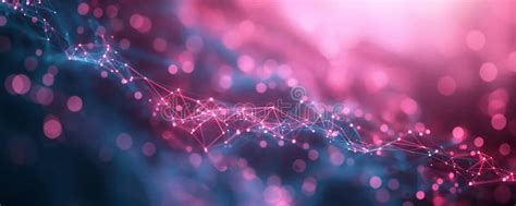 Abstract Digital Network With Interconnected Nodes And Lines Featuring