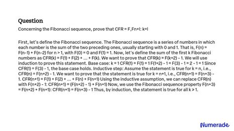 Solved Concerning The Fibonacci Sequence Prove That Cfr Fn1