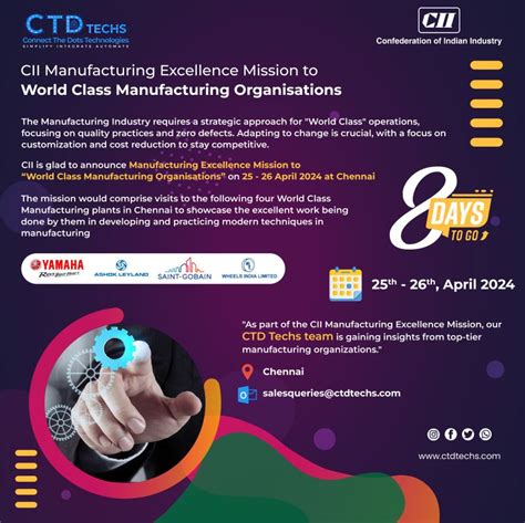 Ctd Techs Pvt Ltd On Linkedin Worldclassmanufacturing Ciievent