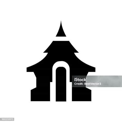 Buddhistische Tempel Symbol Vektor Zeichen Und Symbol Isoliert Auf