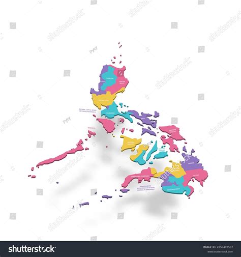 Philippines Political Map Administrative Divisions Regions Stock Vector