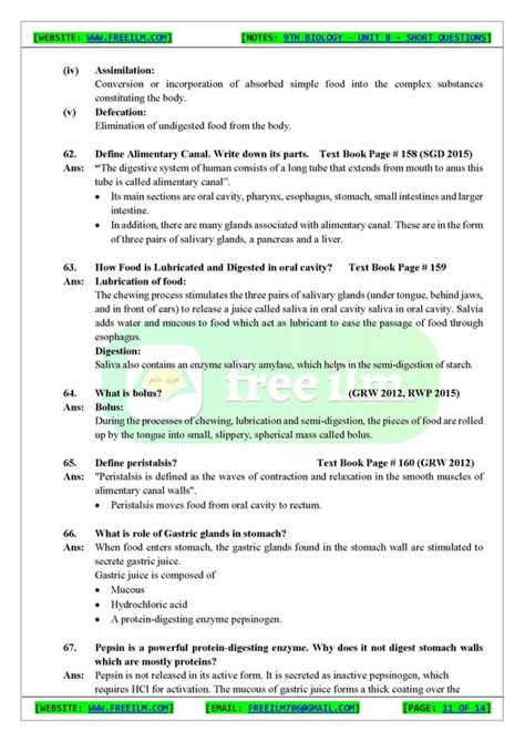 Class 9 Punjab Text Boad Biology Chapter Guide8 Pdf