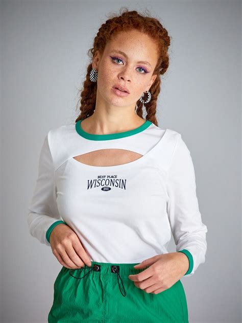 Crop Top En Jersey Avec Décolleté Blancvert Kiabi 420€