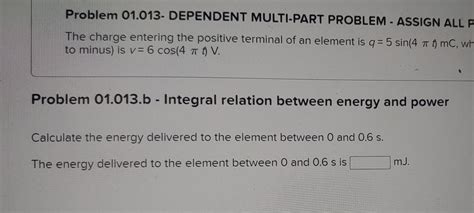 solved problem 01 013 dependent multi part problem assign