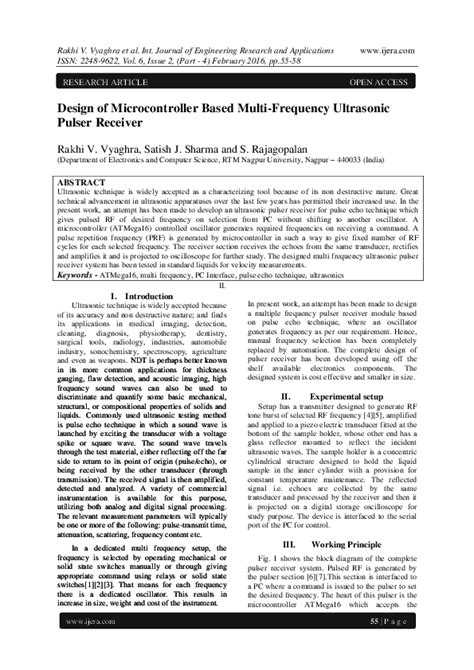 pdf design of microcontroller based multi frequency ultrasonic pulser