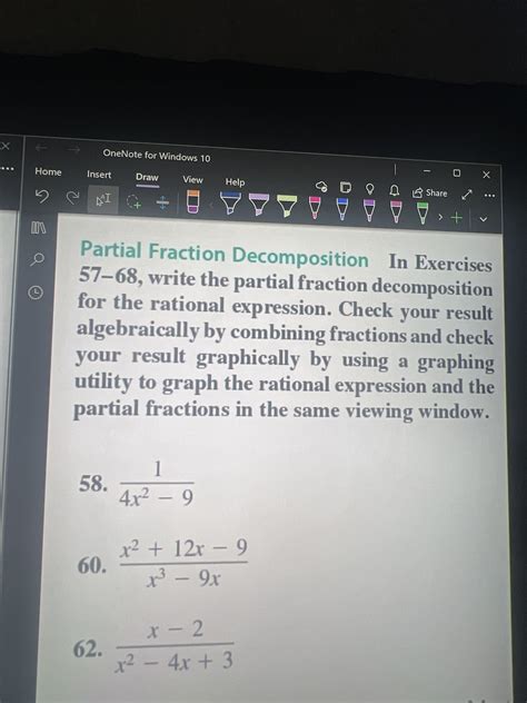 Solved Partial Fraction Decomposition In Exercises Chegg