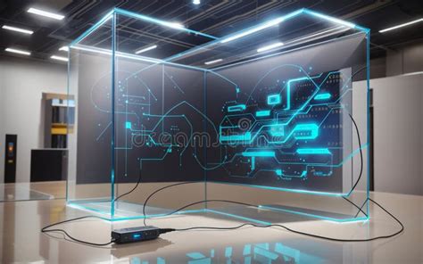 Super Technological Processor Of Artificial Intelligence Neon Glow Ai Generation Stock