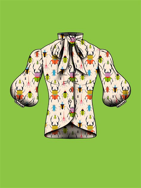 Bug Button Up Blouse Crescentcreepersshop