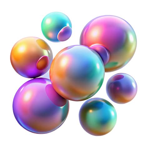 Iridescent Spheres Abstract Art A Conceptual Artwork Featuring