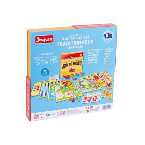 Coffret de Jeux de Société Traditionnels Règles de Jeujura Poisson d Avril