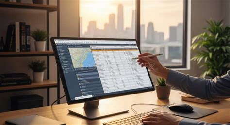 Geographic Data Analysis On Computer Map Layers And Attribute Tables