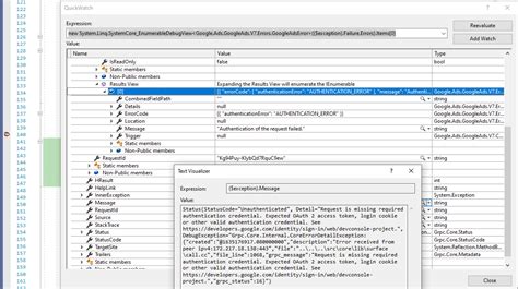 Statuscode Unauthenticated Issue Googleads Google Ads Dotnet