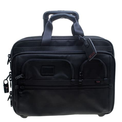 Tumi Black Nylon Two Wheel Alpha Brief With Laptop Case Tumi Tlc Uae