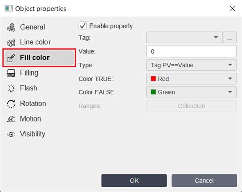 Project Screens Properties Fill Color