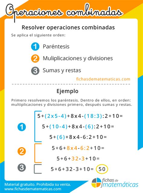 Operaciones combinadas Fichas de matemáticas