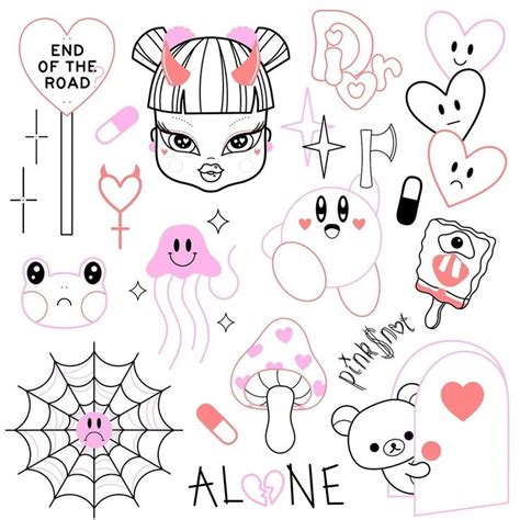 Pink Not ☆ On Instagram “i Did This Whole Sheet To Match The Cyclops Spongebob Popsicle 💖 ️🖤