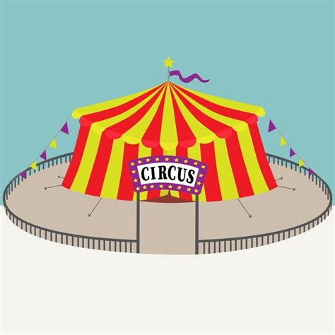 Premium Vector A Circus Tent In A Park Vector Illustration
