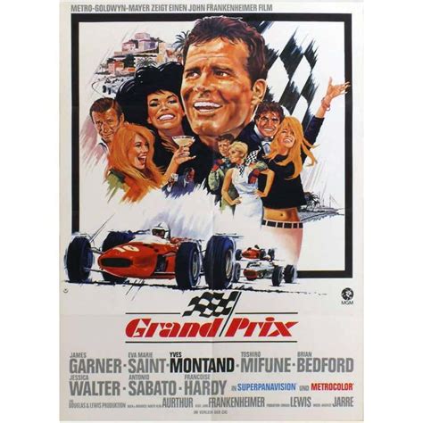 Original Formula One Motor Racing Poster For The Grand Prix Deurope