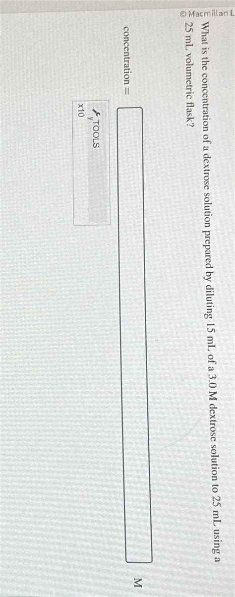 Solved What Is The Concentration Of A Dextrose Solution