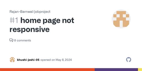 Home Page Not Responsive · Issue 1 · Rajan Barnwaljobproject · Github