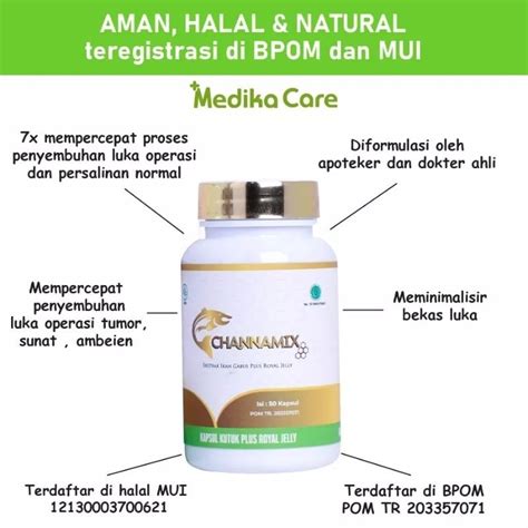 Jual Channamix Kapsul Kutuk Ekstrak Ikan Gabus Luka Pasca Operasi Cepat Kering Shopee Indonesia