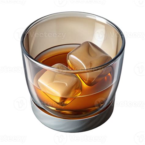 Elegant Modern Whisky Glass With Ice Isolated High Quality 57568494 Png