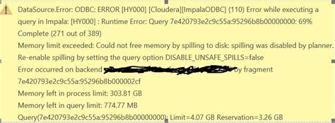 Impala Odbc Memory Limit Exceeded Error Microsoft Fabric Community