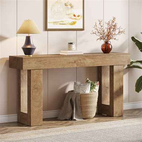 Tribesigns 63 Inch Long Console Table Wooden Rectangular Sofa Table