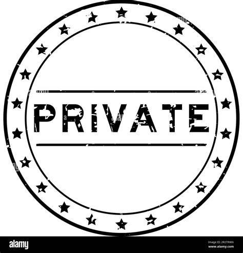 Grunge Black Private Word Round Rubber Seal Stamp On White Background