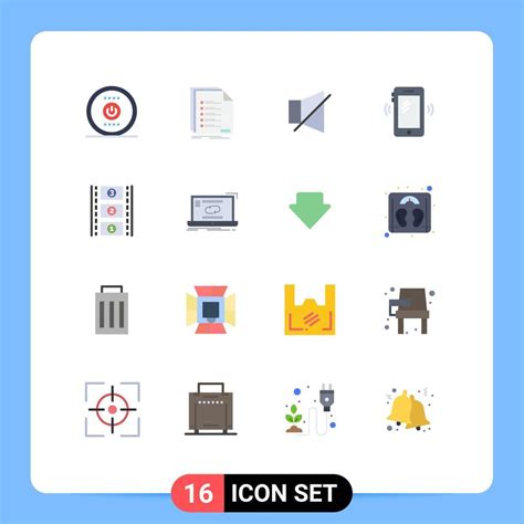 16 Thematic Vector Flat Colors And Editable Symbols Of Signals Mobile Registration Smart Phone