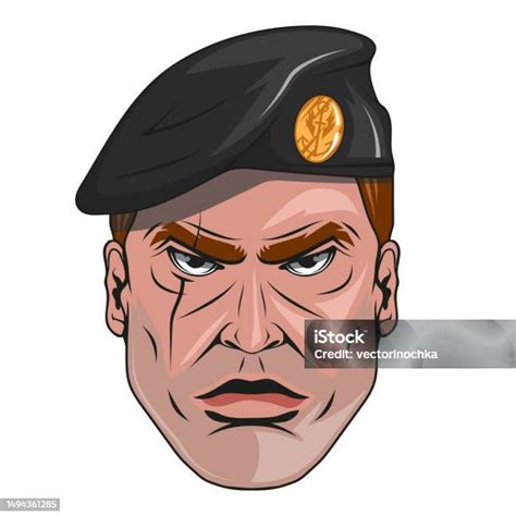 베레모를 쓴 군인 카키색 군대 형태의 우크라이나 군인의 벡터 삽화 가득 찬에 대한 스톡 벡터 아트 및 기타 이미지 가득 찬