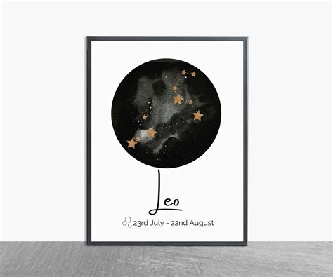 Leo Print Star Sign Print Horoscope Decor Astrology Print Etsy