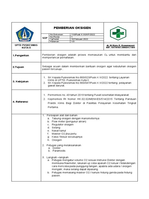 Pemberian Oksigen Pdf