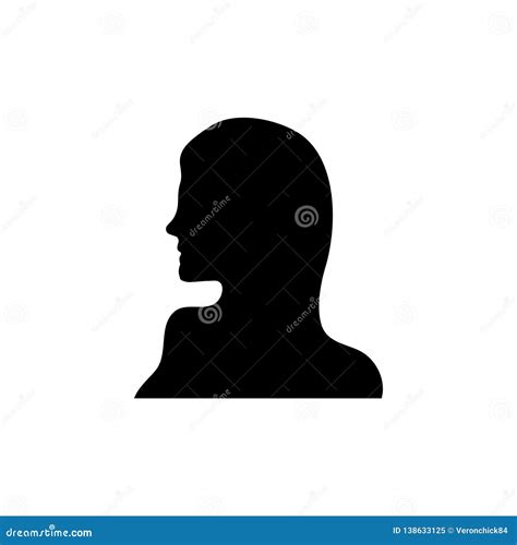 Girl Silhouette Vector Icon Beautiful Girl Profile Stock Illustration