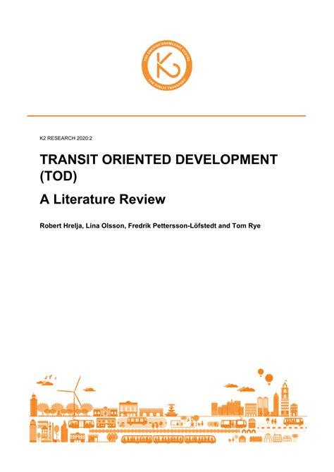 PDF TRANSIT ORIENTED DEVELOPMENT TOD A Literature Review