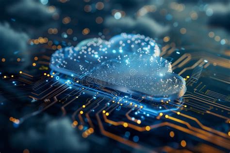 Generative Ai Illustration Cloud Computing Network Environments Stock Illustration