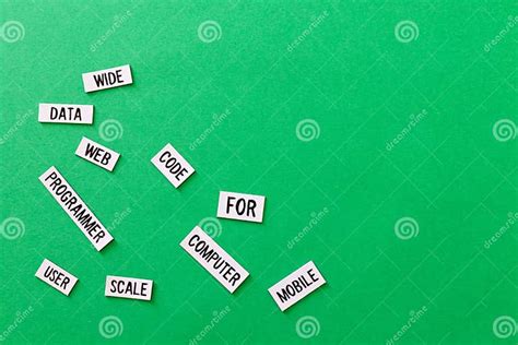 Code Computer Programmer Data Text On Green Background Flat Color Design Computer For