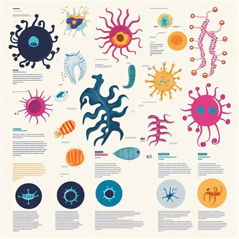 일반적인 기생충 감염의 증상과 예방 방법을 상세히 설명하는 인포그래픽 프리미엄 Ai 생성 이미지